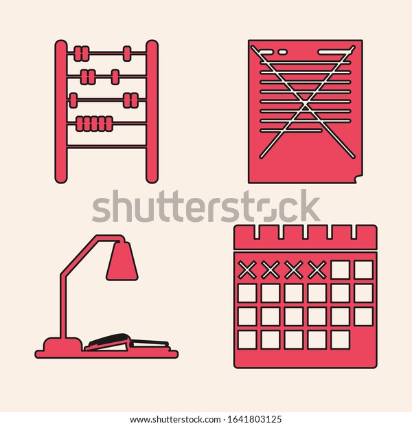 Set Calendar Abacus Exam Paper Incorrect Stock Vector (Royalty Free ...