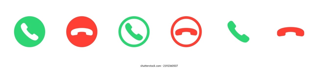 Set Call Vector Icons Green Answer Stock Vector (Royalty Free ...
