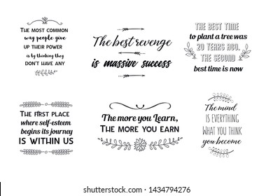 Set Calligraphy Sayings Print Vector Quotes Stock Vector (Royalty Free ...