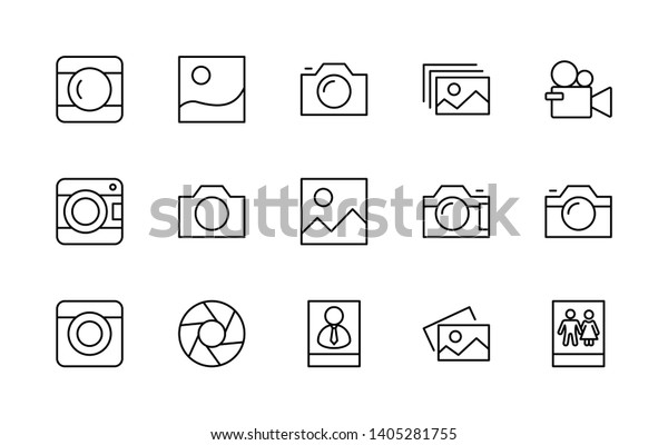 Set Cameras Photo Vector Line Free Stock Vector (Royalty Free ...