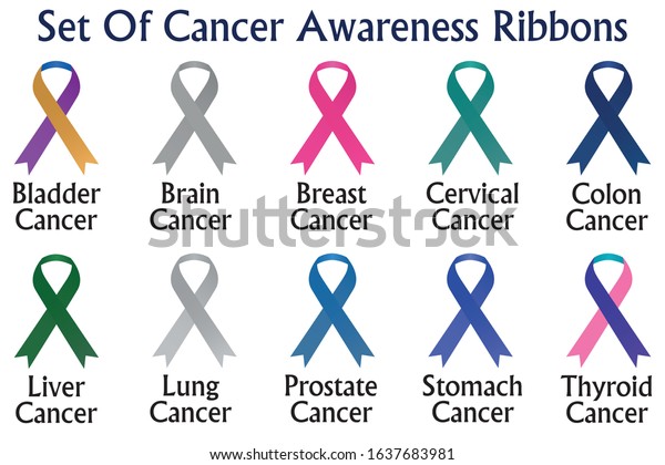 Set Cancer Awareness Ribbons Vector Illustration Stock Vector (Royalty ...