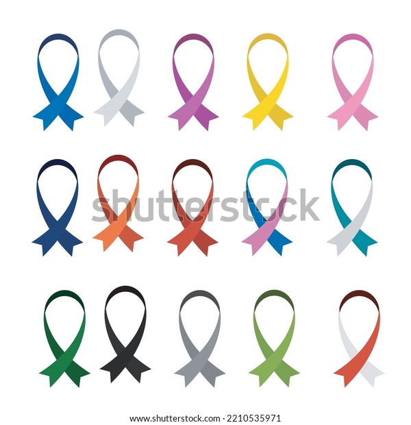 Set Cancer Awareness Ribbons Vector Illustration Stock Vector (Royalty ...