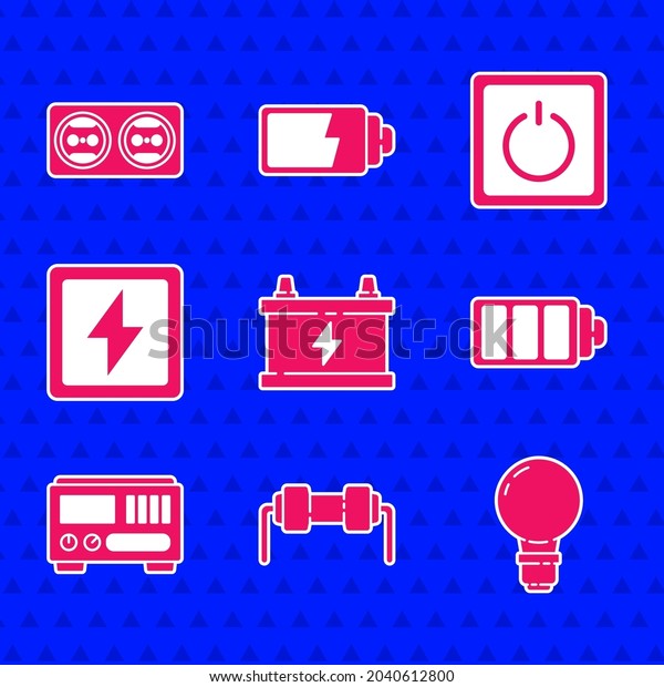 Set Car Battery Resistor Electricity Light Stock Vector (Royalty Free ...