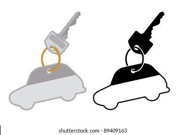Set Car Keys Isolated On White Stock Vector (Royalty Free) 89409163 ...