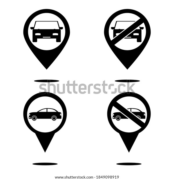 Set Car Parking Pinpoint Sign No Stock Vector (Royalty Free) 1849098919
