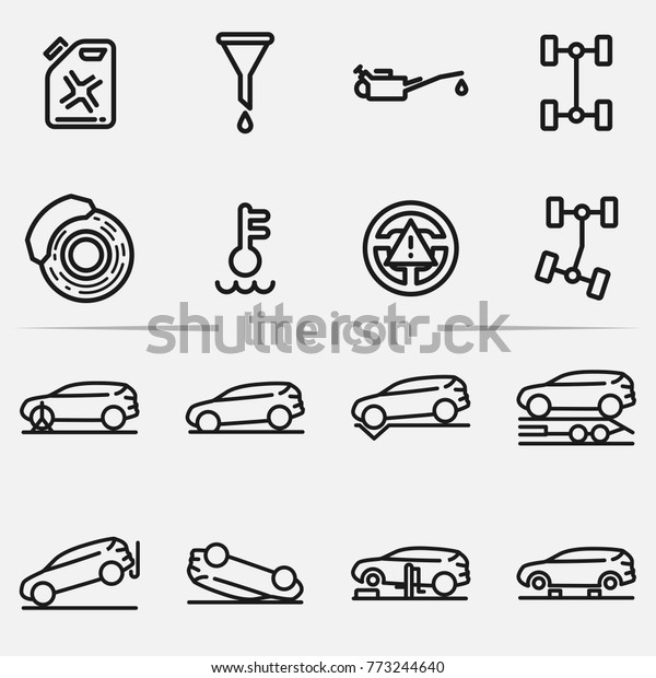 Set Car Repair Outline Vector Icons Stock Vector (Royalty Free ...