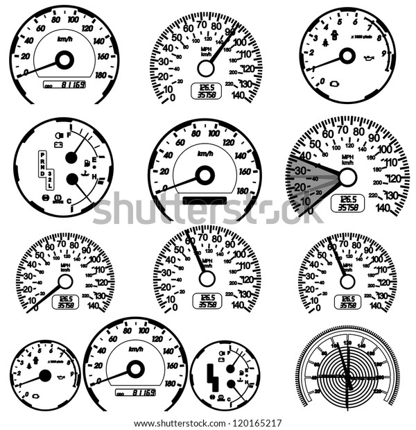 Set Car Speedometers Racing Design Vector Stock Vector (Royalty Free ...