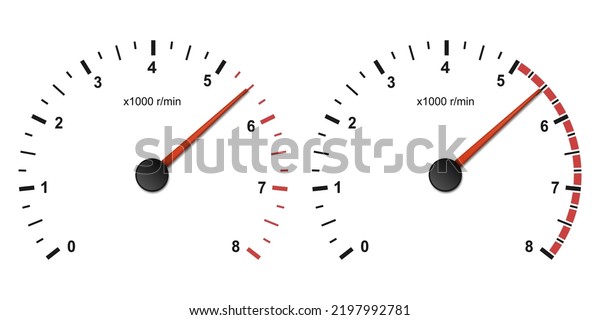 Set Car Tachometer Dashboard Realistic Tachometer Stock Vector (Royalty ...