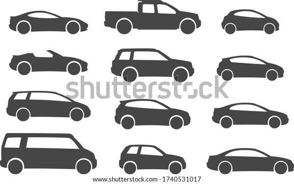 Set Car Types On White Background Stock Vector (Royalty Free ...
