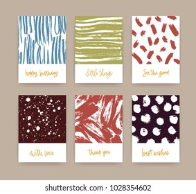 Collection Card Templates Decorated Hand Drawn Stock Vector (Royalty ...