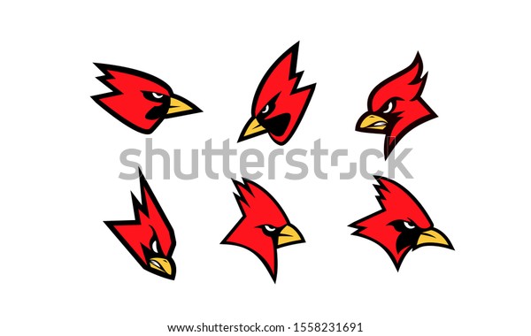 Set Cardinal Bird Logo Icon Design Stock Vector (Royalty Free ...