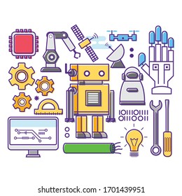 Set Career Technology Illustrations Education Stock Vector (Royalty ...