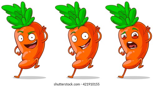 Set Carrots Funny Faces Stock Vector (Royalty Free) 421910155 ...