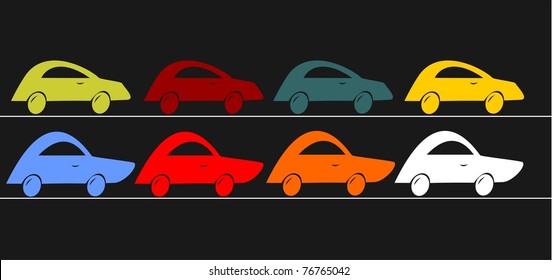 Set Cars Border Vector Illustration Stock Vector (Royalty Free ...