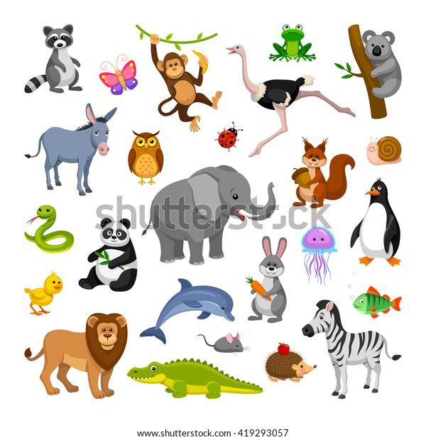Conjunto de animales de dibujos animados