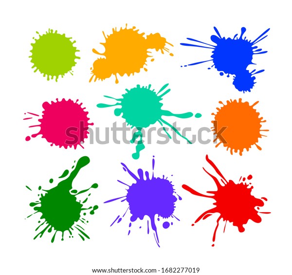 Set Cartoon Blots Splatters Multicolored Blob Stock Vector (Royalty ...