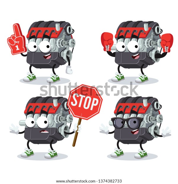 Set Cartoon Car Internal Combustion Engine Stock Vector (Royalty Free ...