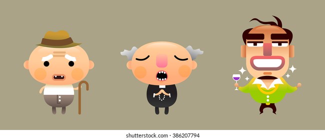 Set Cartoon Characters Different Mood 1 Stock Vector (Royalty Free ...