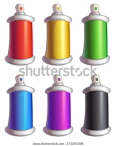 Set Cartoon Color Spray Cans Stock Vector (Royalty Free) 273201308
