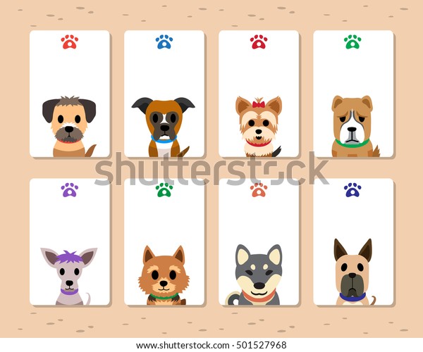 Set Cartoon Dog Cards Stock Vector (Royalty Free) 501527968