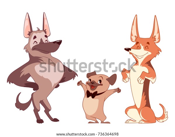 Set Cartoon Dogs Characters Humans Best Stock Vector (Royalty Free ...