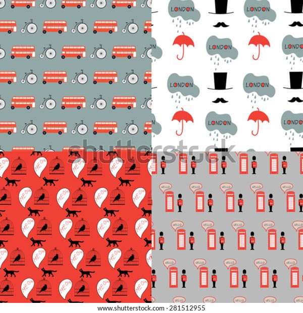 Set Cartoon English Patterns Stock Vector (Royalty Free) 281512955 ...