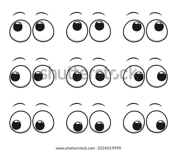Set Cartoon Eyes Looking All Directions Stock Vector (Royalty Free ...