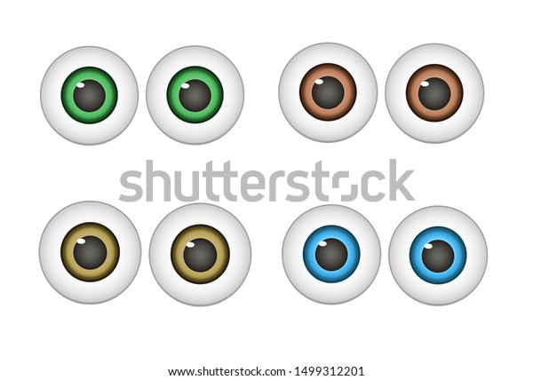 Set Cartoon Eyes Vector Illustration Stock Vector (Royalty Free ...