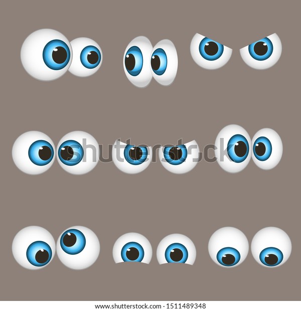 Set Cartoon Eyes Vector Illustration Stock Vector (Royalty Free ...