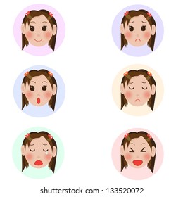 Set Cartoon Face Emotions Stock Vector (Royalty Free) 133520072 ...