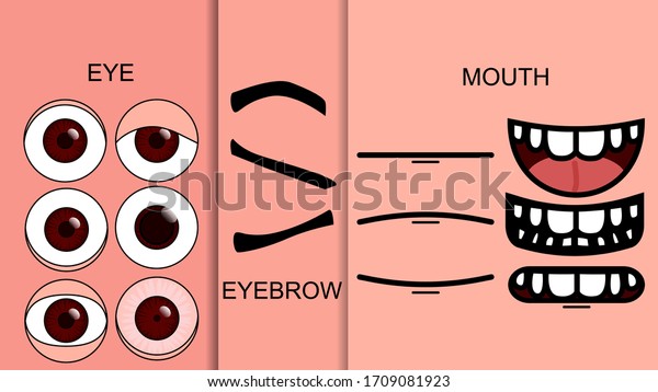 Set Cartoon Faces Custom Emotions Stock Vector (Royalty Free ...