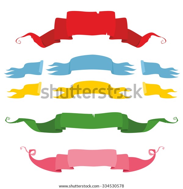 Set Cartoon Flags Banners Vector Illustration Stock Vector (Royalty ...