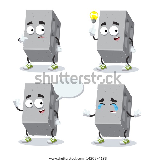 Set Cartoon Foam Concrete Construction Block: vector de stock (libre de ...