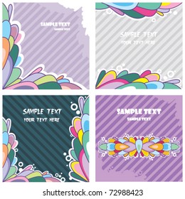 Set Cartoon Greeting Card Stock Vector (Royalty Free) 72988423 ...