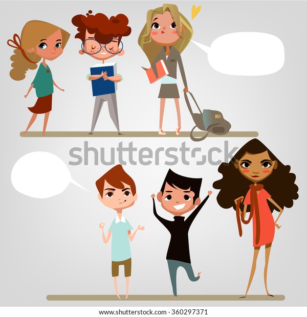Set Cartoon Kids Stock Vector (Royalty Free) 360297371 | Shutterstock