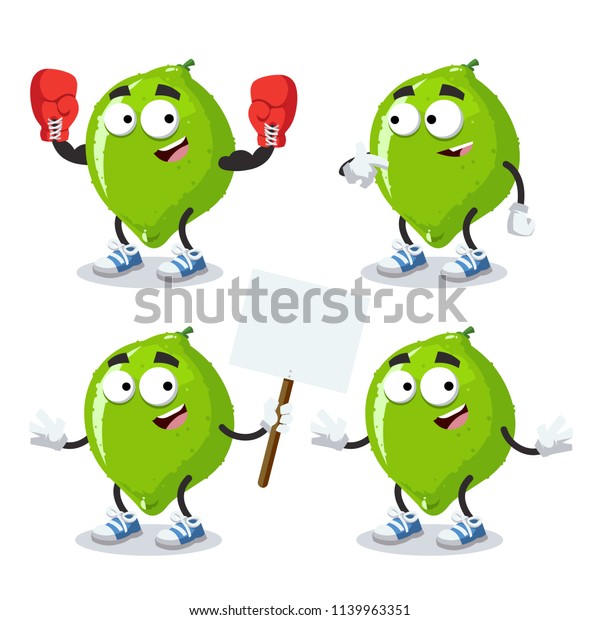 Set Cartoon Lime Character Mascot On Stock Vector (Royalty Free) 1139963351