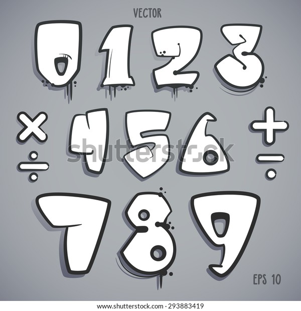 Set Cartoon Numbers Vector Eps 10 스톡 벡터(로열티 프리) 293883419 | Shutterstock