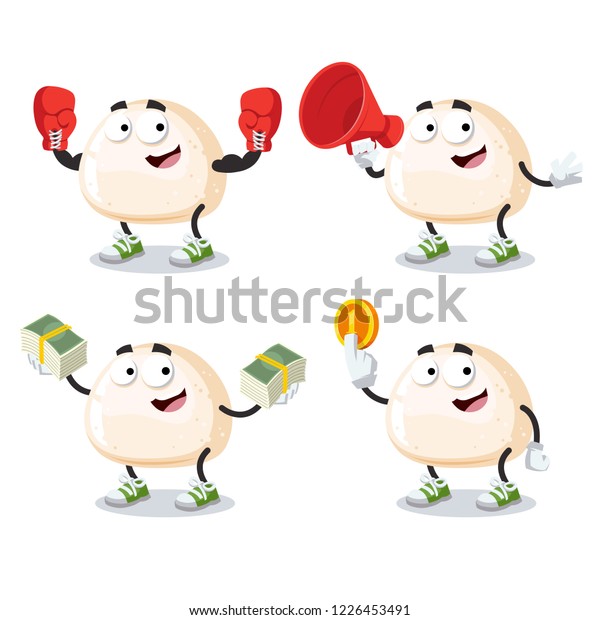 Set Cartoon Piece Mozzarella Cheese Character Stock Vector (Royalty ...