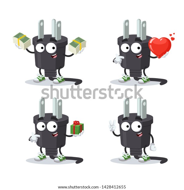 Set Cartoon Power Plug Type B Stock Vector (Royalty Free) 1428412655 ...