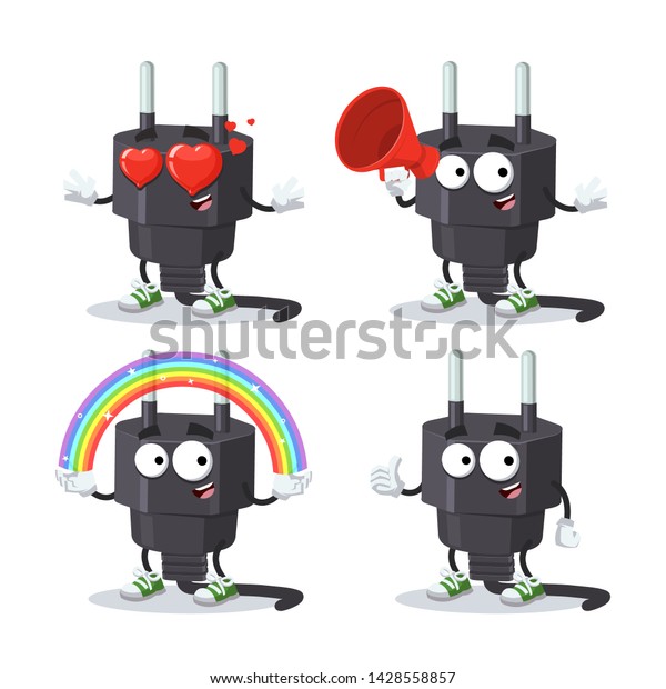 Set Cartoon Power Plug Type C Stock Vector (Royalty Free) 1428558857 ...