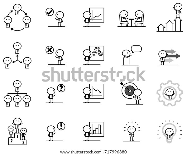 Set Cartoon Simple Line Character Variety Stock Vector (Royalty Free ...