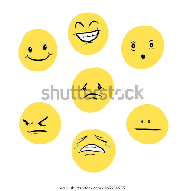 Set Cartoon Smilies Stock Vector (Royalty Free) 265254935 | Shutterstock