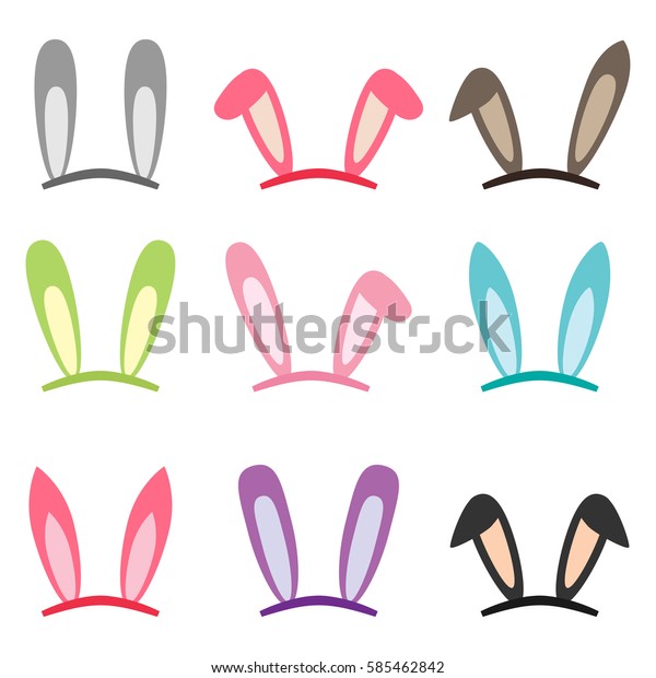 Set Cartoon Vector Bunny Rabbit Ears 스톡 벡터(로열티 프리) 585462842 | Shutterstock