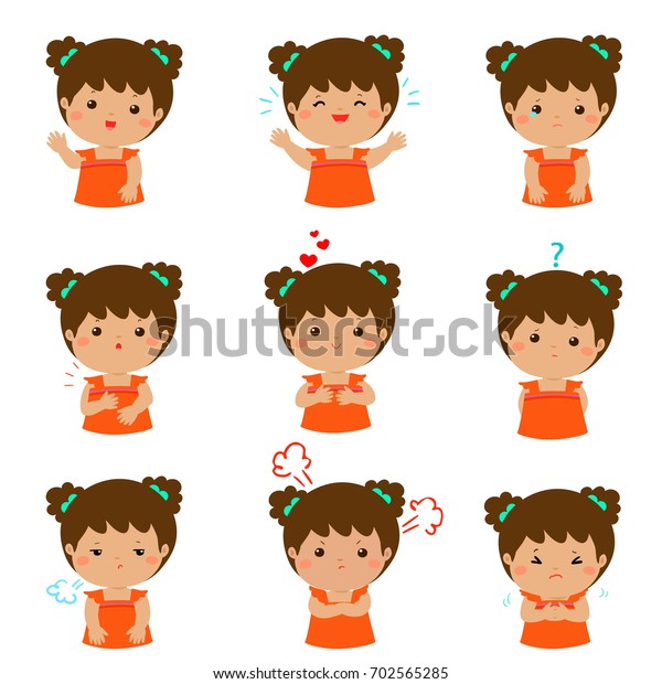 Set Cartoon Vector Kid Emotions On: Vector có sẵn (miễn phí bản quyền ...