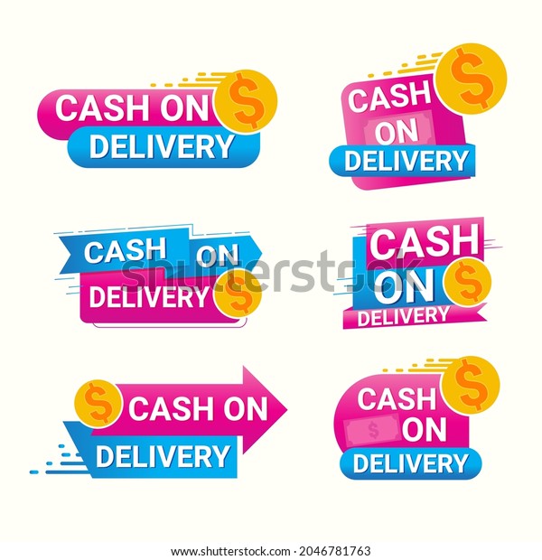 Set Cash On Delivery Labels Badge Stock Vector (Royalty Free ...