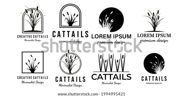 Set Cattails Cat Tail Line Art Stock Vector (Royalty Free) 1994995421 ...