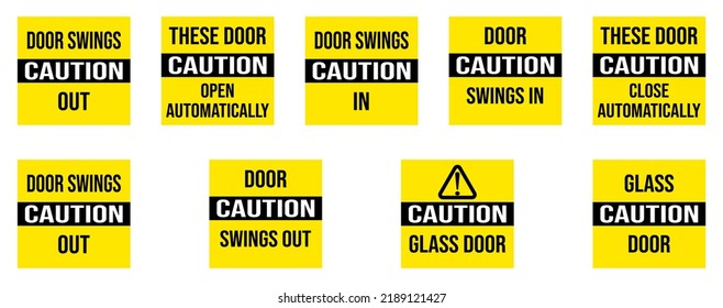 Set Caution Door Warning Door Vector Stock Vector (Royalty Free ...