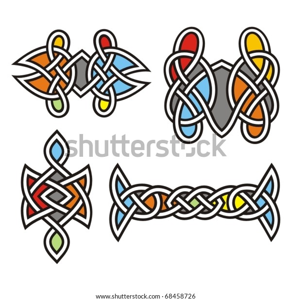 Set Celtic Ornamental Designs Stock Vector (Royalty Free) 68458726 ...