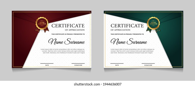 Set Certificate Achievement Border Design Templates Stock Vector ...