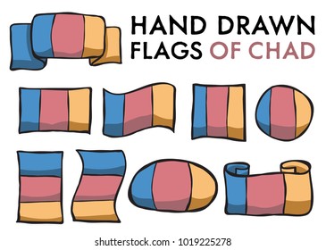Set Chad Hand Drawn Doodled National Stock Vector (Royalty Free ...